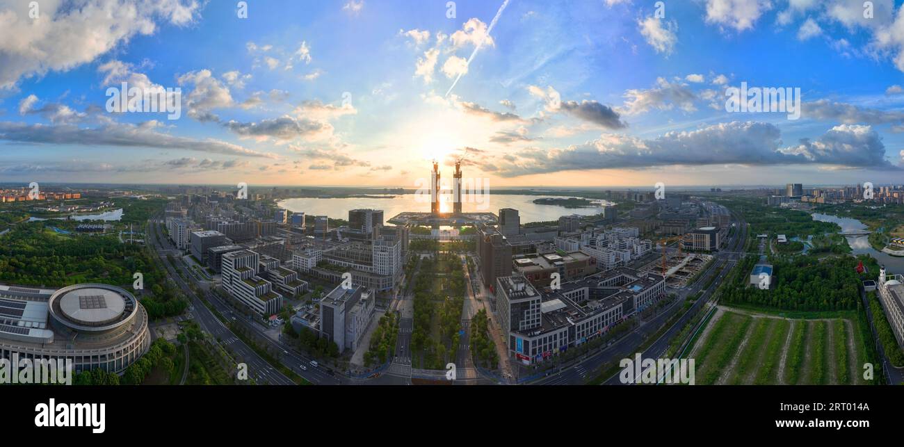 SHANGHAI, CHINA - SEPTEMBER 9, 2023 - A 195-meter-high twin tower ...