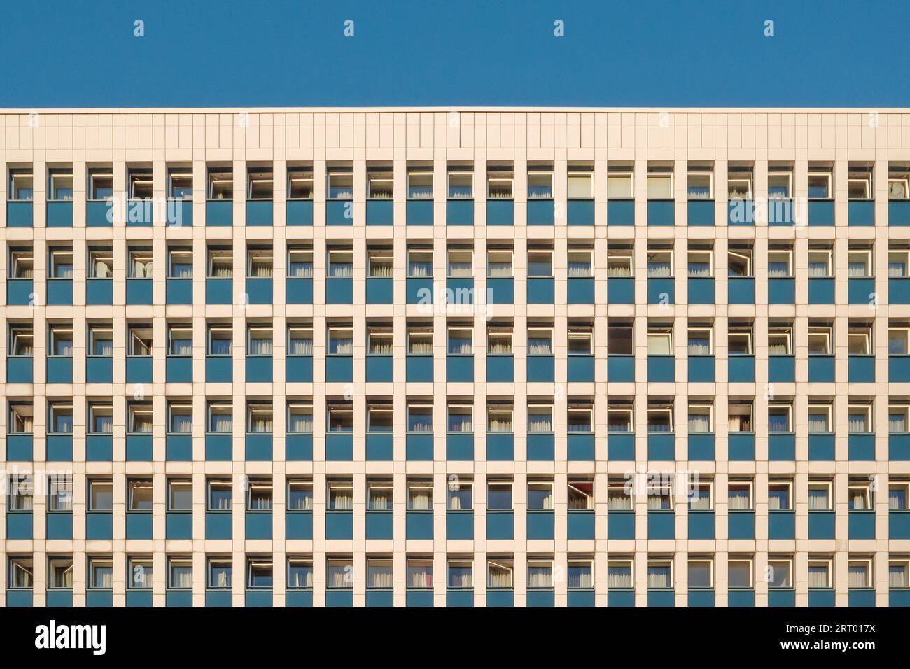 Outdoor exterior front view of modern facade with typical rectangular ...