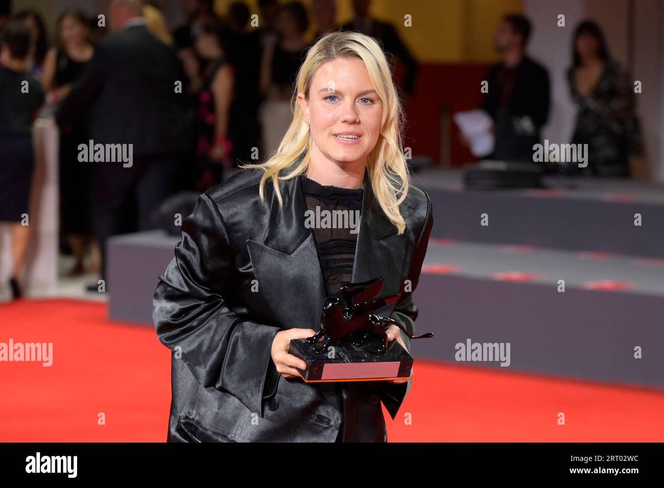 Venice Lido, Italy. 09th Sep, 2023. Mika Gustafson poses with the Best ...