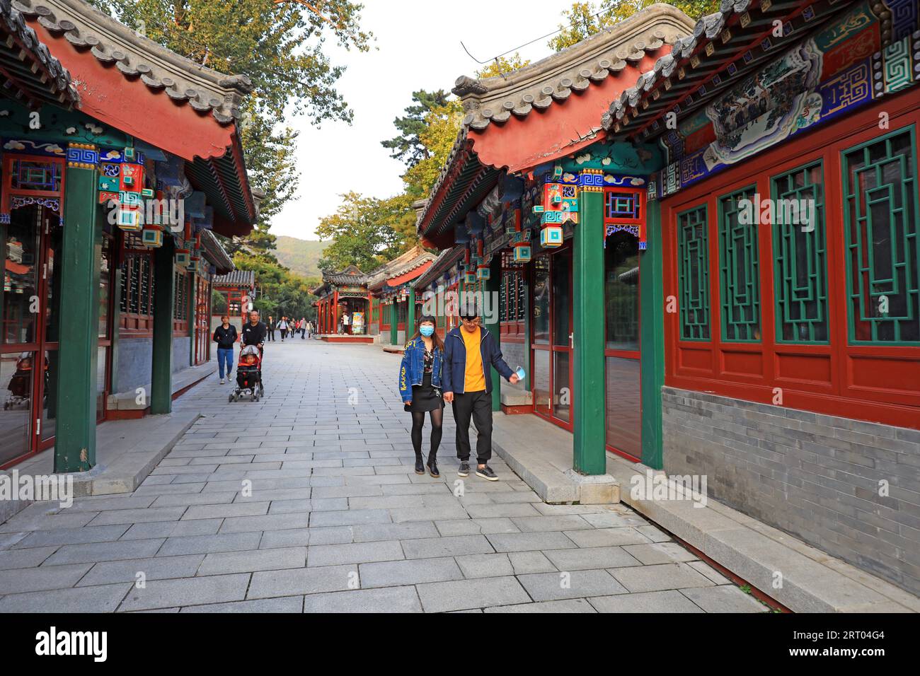 Beijing, China - October 3, 2020: Architectural landscape of Hongluo ...