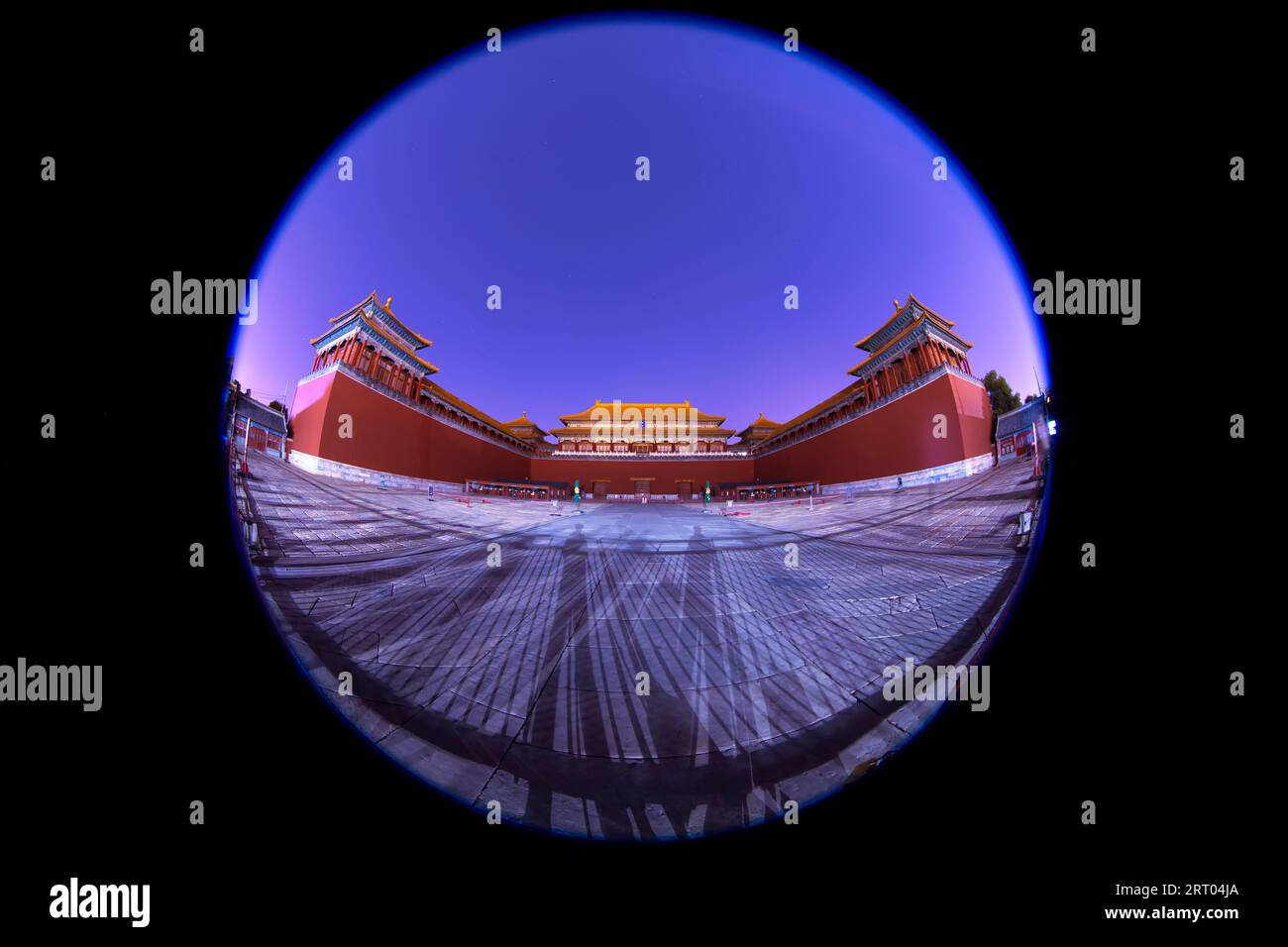 Beijing, China - October 4, 2020: Night scenery of the Wumen wall of ...