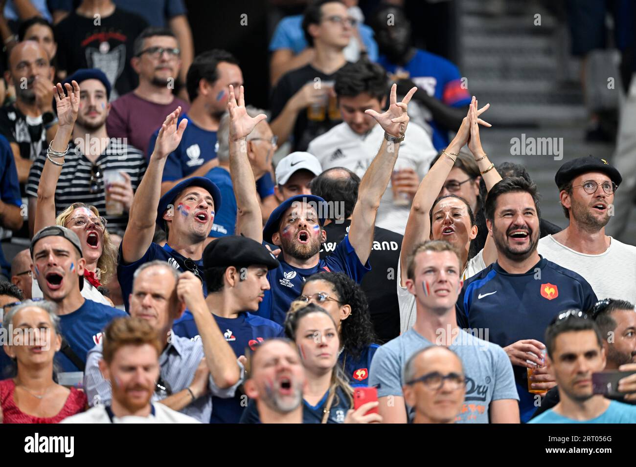 Paris, France. 08th Sep, 2023. Crowd illustration (French fans and ...