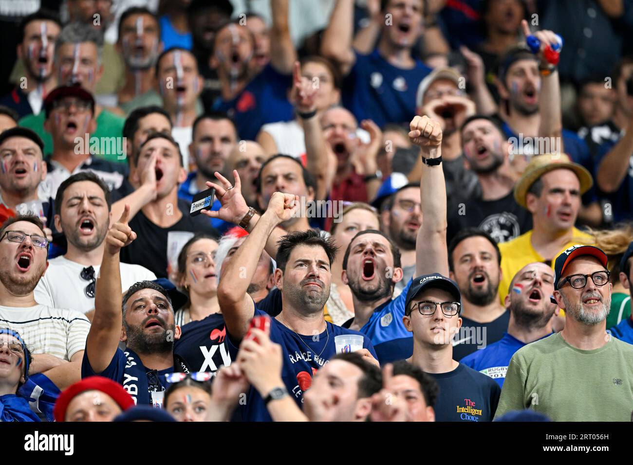 Paris, France. 08th Sep, 2023. Crowd illustration (French fans and ...