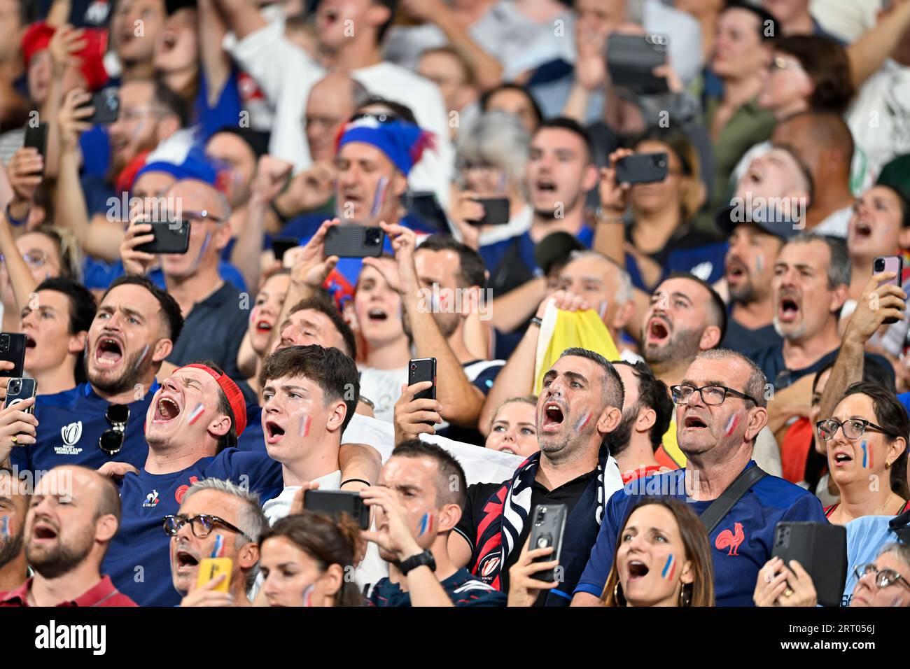 Paris, France. 08th Sep, 2023. Crowd illustration (French fans and ...