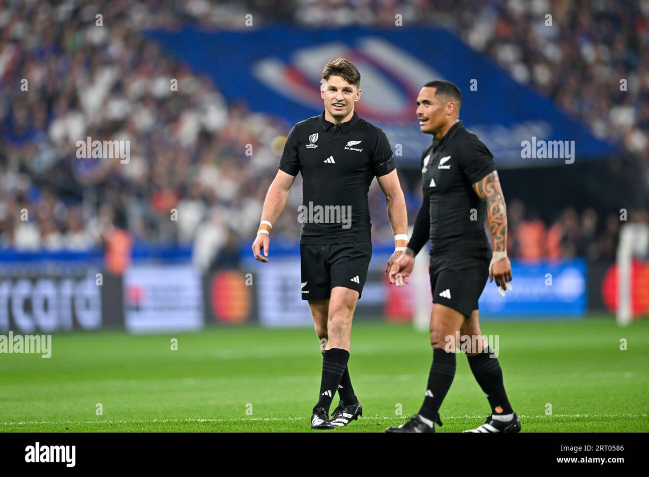 Paris, France. 08th Sep, 2023. Beauden Barrett and Aaron Smith during ...