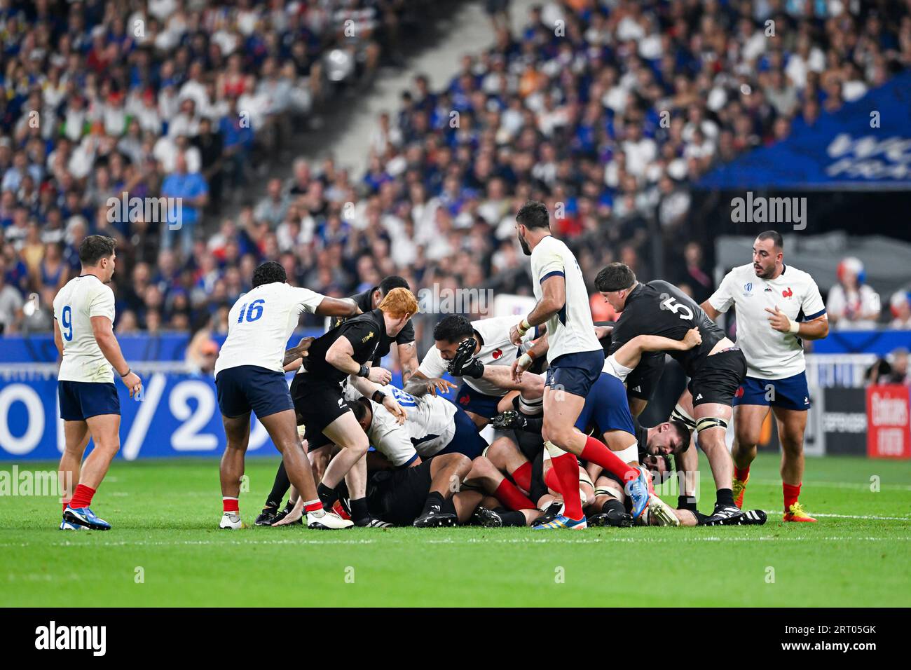 Paris, France. 08th Sep, 2023. A ruck during the Rugby World Cup RWC ...