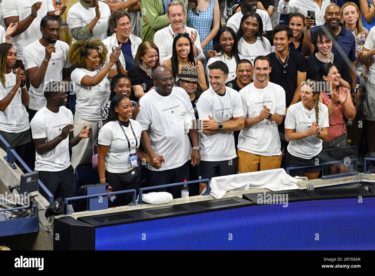 Coco Gauff's parents Candi Gauff and Corey Gauff with Coach Pere Riba ...