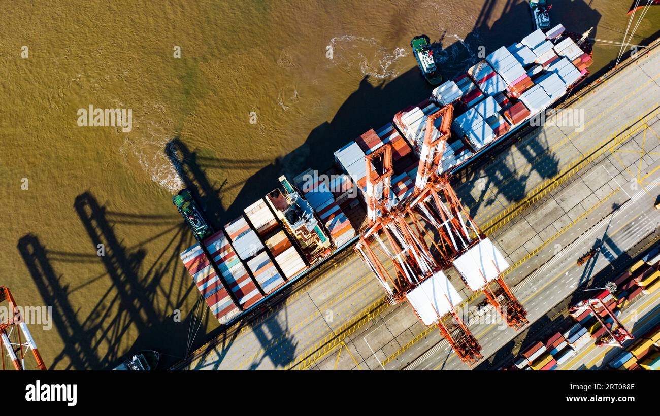 SHANGHAI, CHINA - SEPTEMBER 9, 2023 - Several large container ships ...
