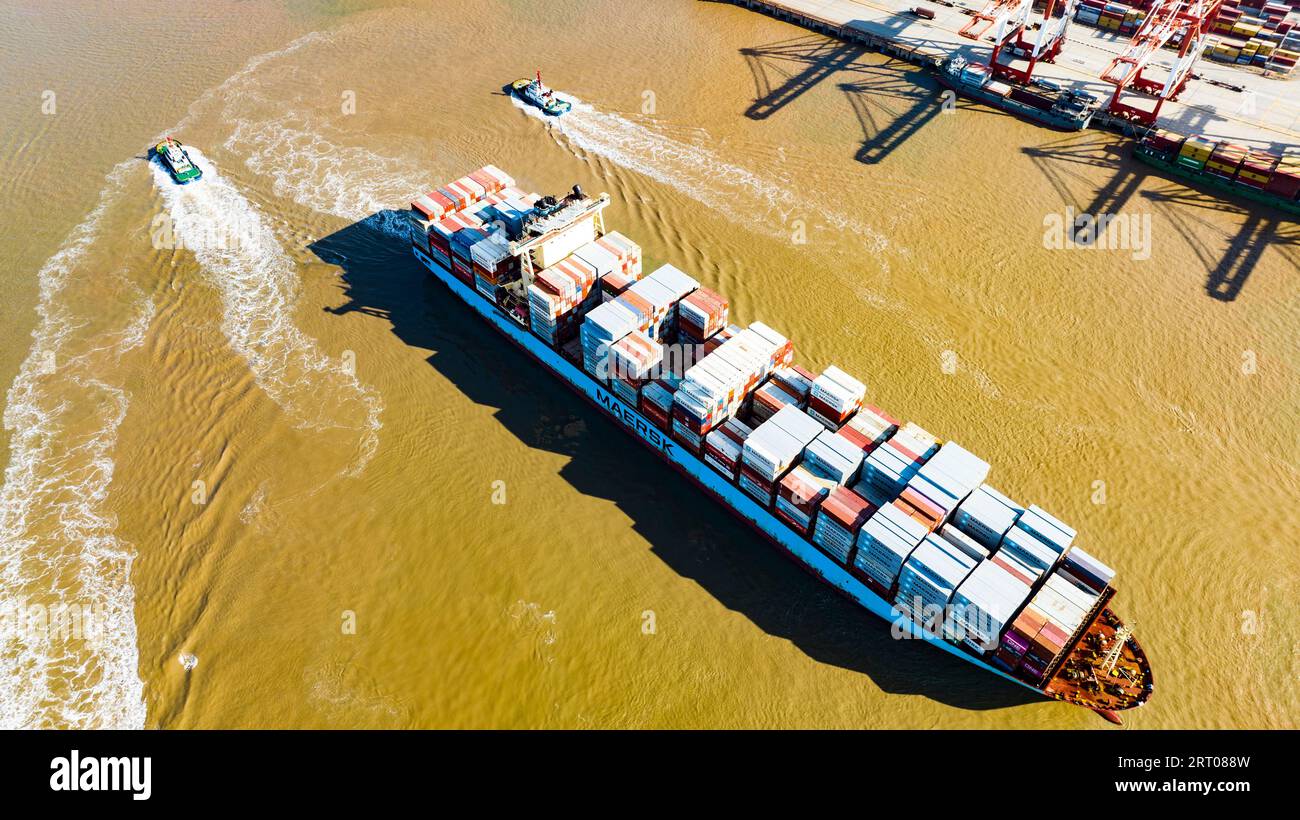 SHANGHAI, CHINA - SEPTEMBER 9, 2023 - A super-large container ship ...