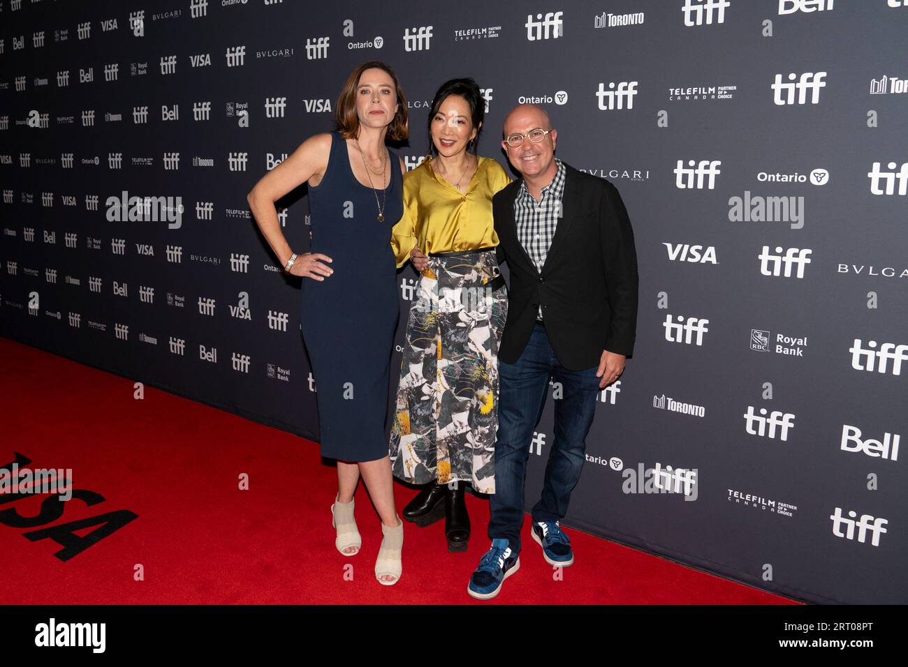 Toronto, Canada. 09th Sep, 2023. Jessica Yu, centre, arrives on the red ...