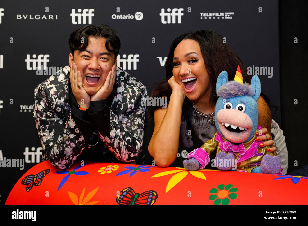 CBC's Gary the Unicorn is photographed along with co-hosts of CBC Kids ...