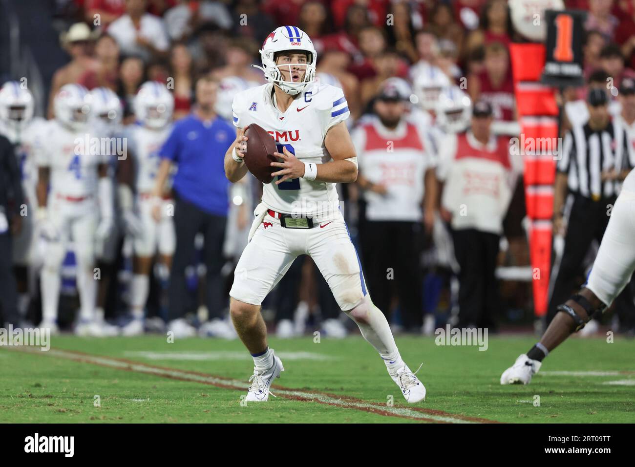 NORMAN, OK - SEPTEMBER 09: Southern Methodist Mustangs quarterback ...