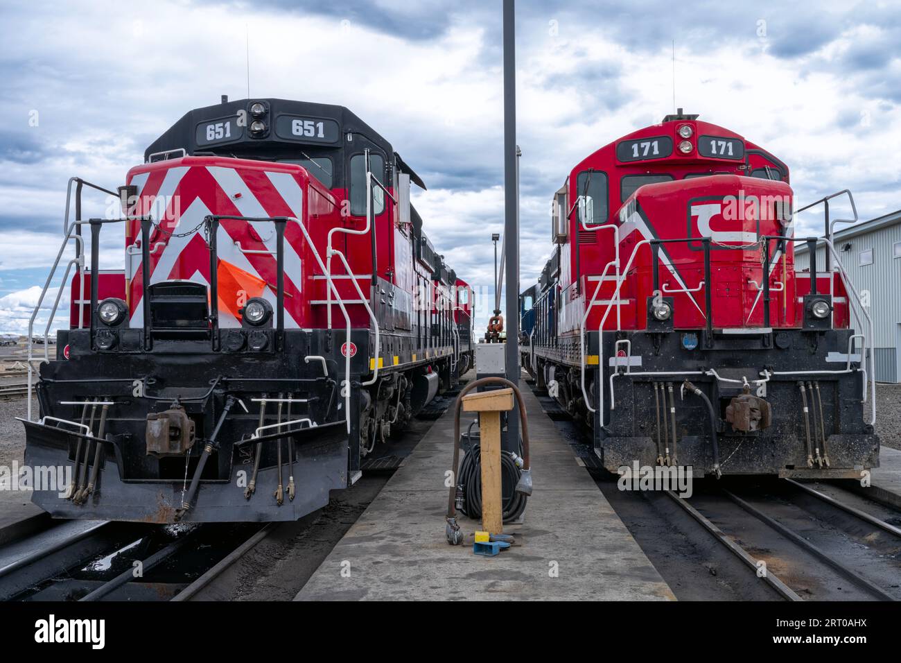 Locomotives 651 and 171 of the Columbia Basin Railroad parked on ...