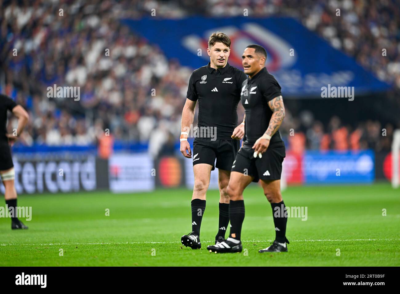 Paris, France. 08th Sep, 2023. Beauden Barrett and Aaron Smith during ...