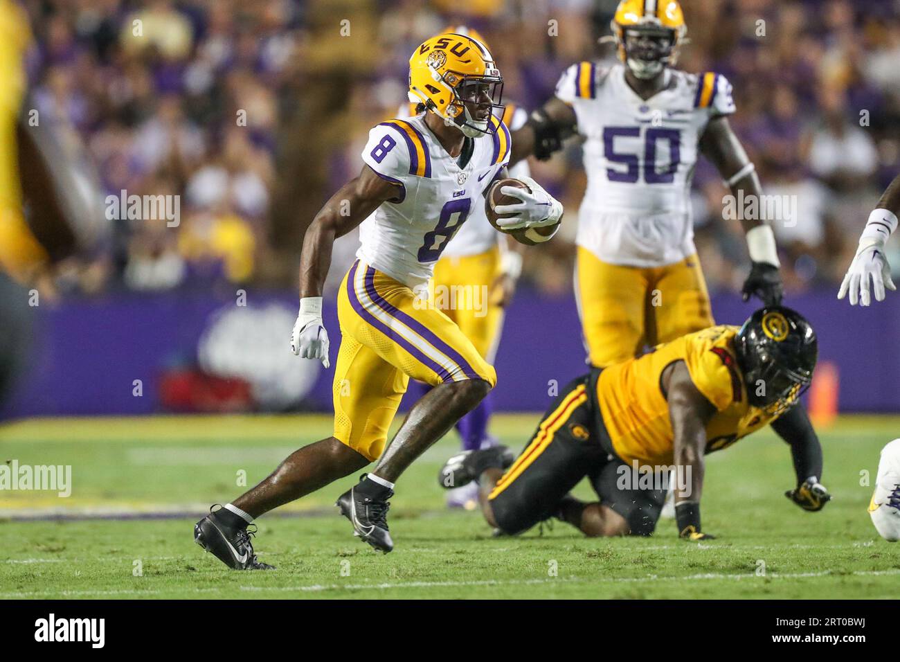 Baton Rouge, LA, USA. 09th Sep, 2023. LSU receiver Malik Nabers (8 ...