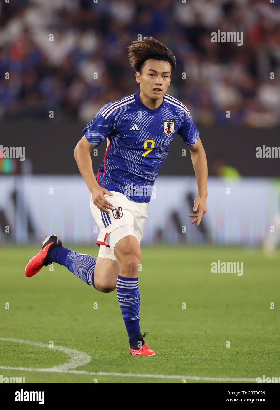 Ayase Ueda of Japan national football team "Samurai Blue" takes part in ...