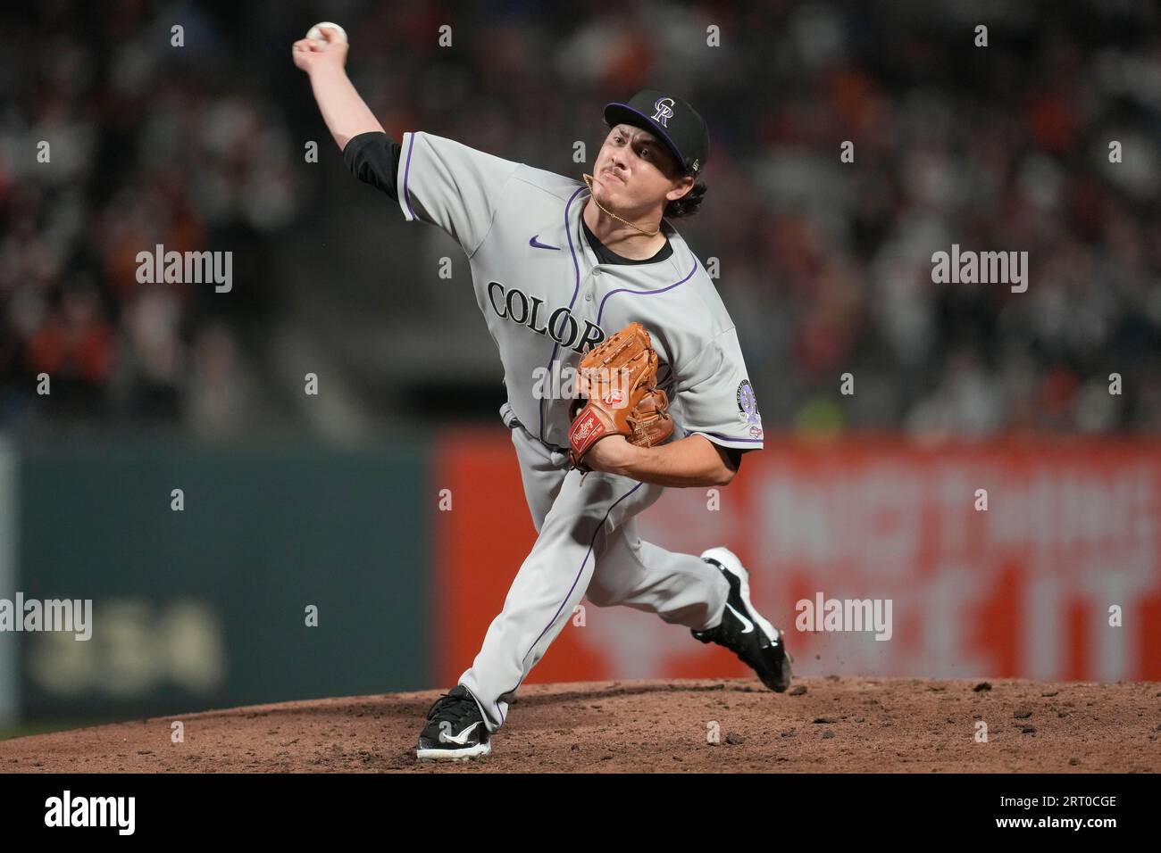 Colorado Rockies pitcher Victor Vodnik works against the San Francisco ...