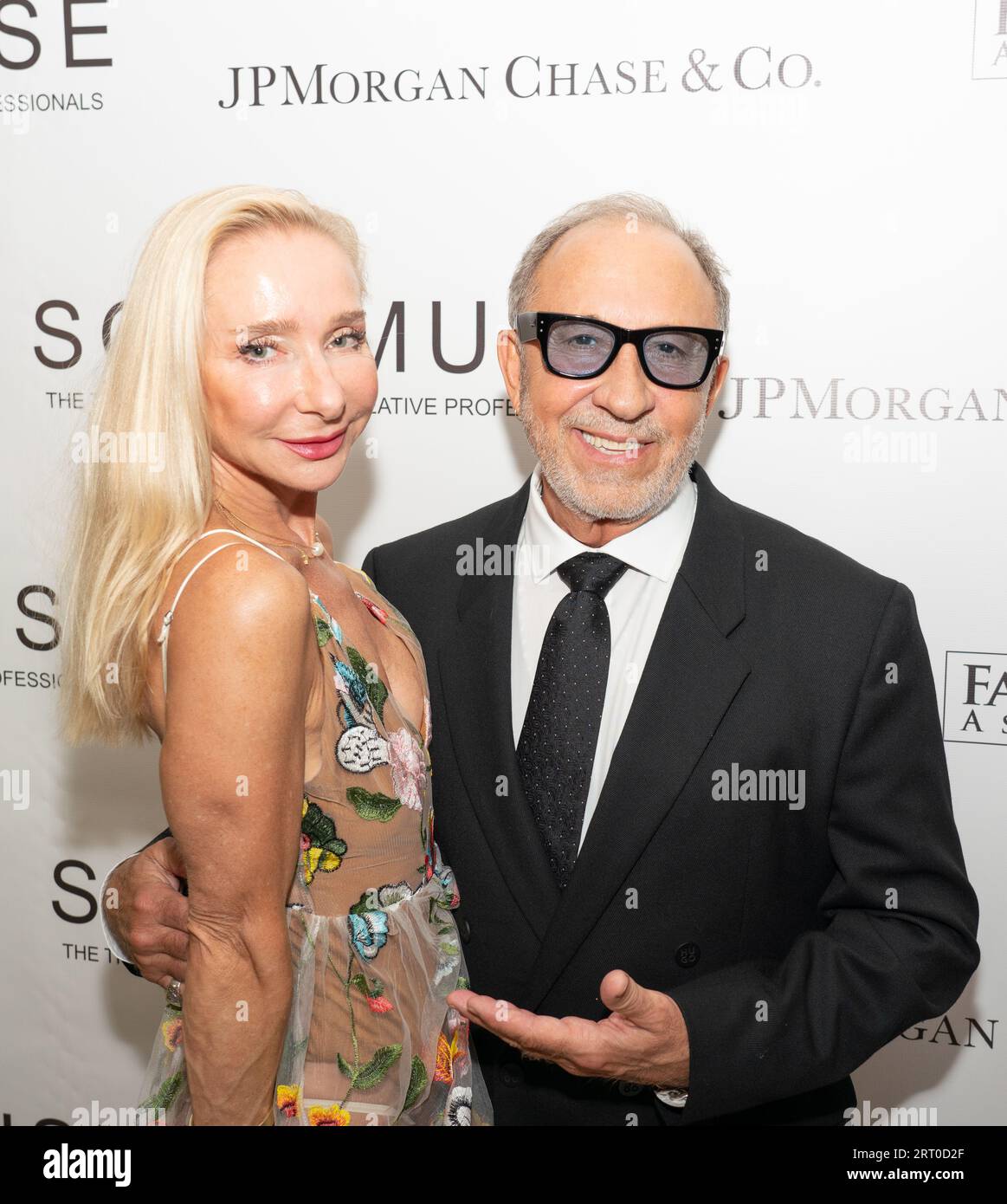Sabine Dworak and Emilio Estefan attends the SohoMuse Latin Ignition NYFW featuring Emilio ...
