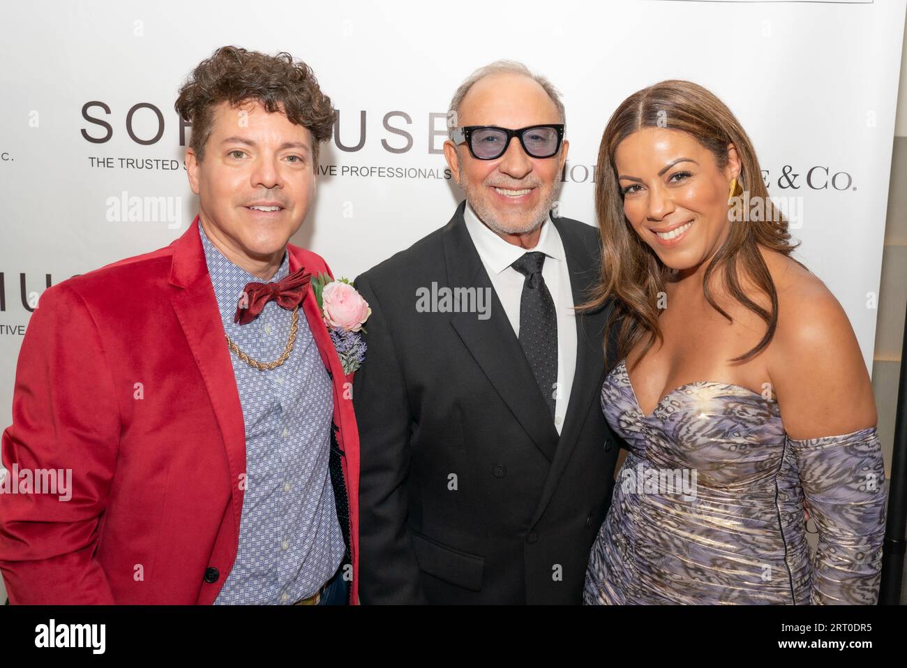 Eric Andrew Ruiz, Emilio Estefan and Vanessa Coppes attends the SohoMuse Latin Ignition NYFW ...