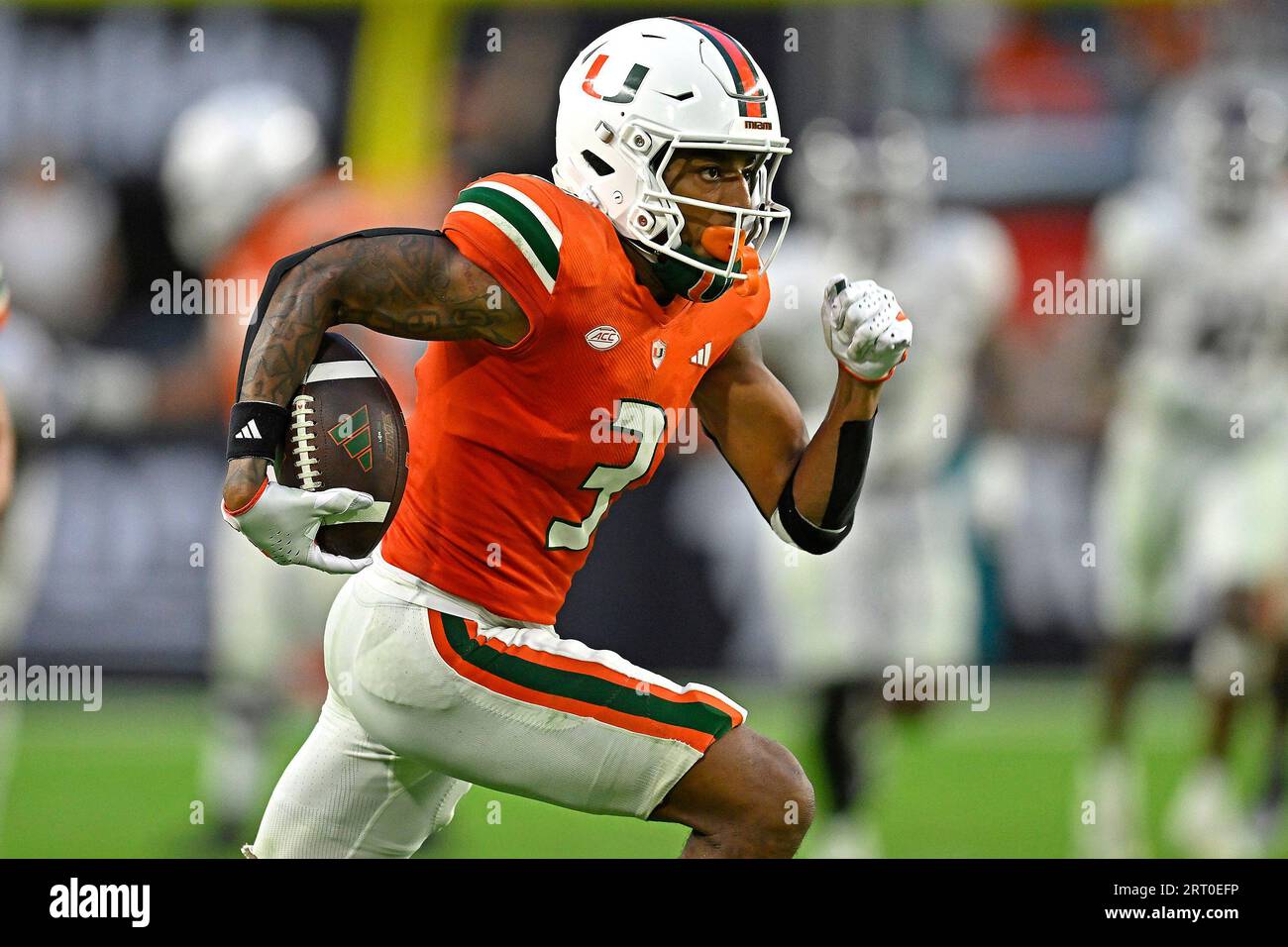 MIAMI GARDENS, FL - SEPTEMBER 09: Miami wide receiver Jacolby George (3 ...