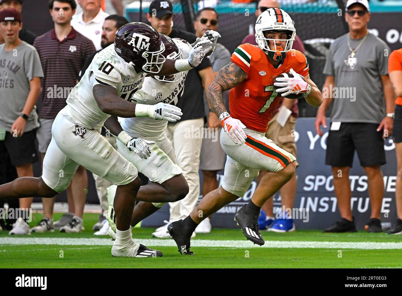 MIAMI GARDENS, FL - SEPTEMBER 09: Miami wide receiver Xavier Restrepo ...