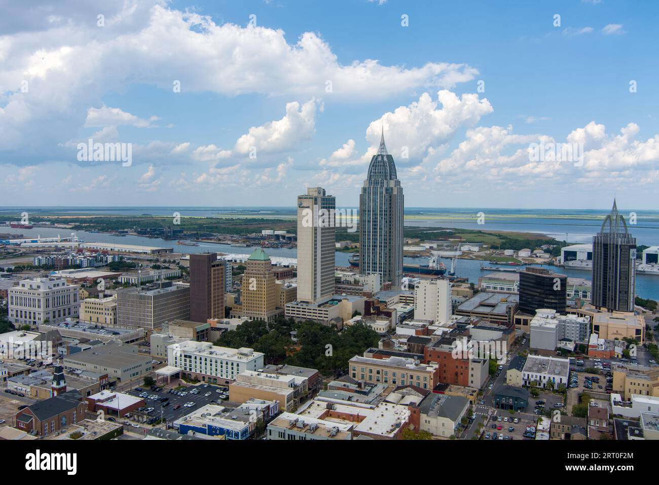 Aerial view of the downtown Mobile, Alabama waterfront skyline Stock ...
