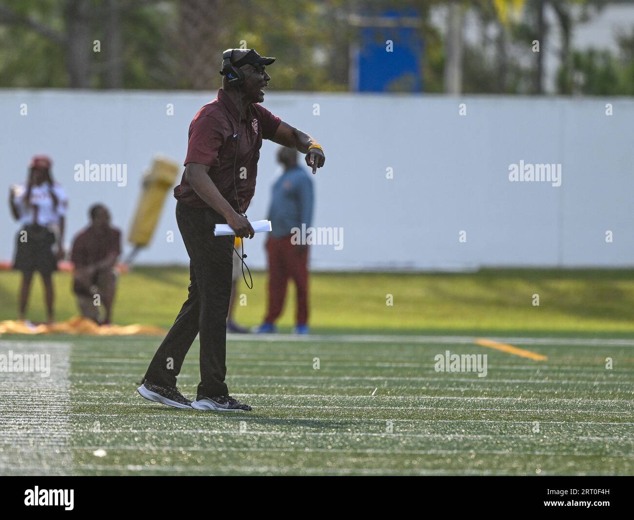 September 9, 2023: Bethune Cookman head coach Raymond Woodie, Jr yells ...