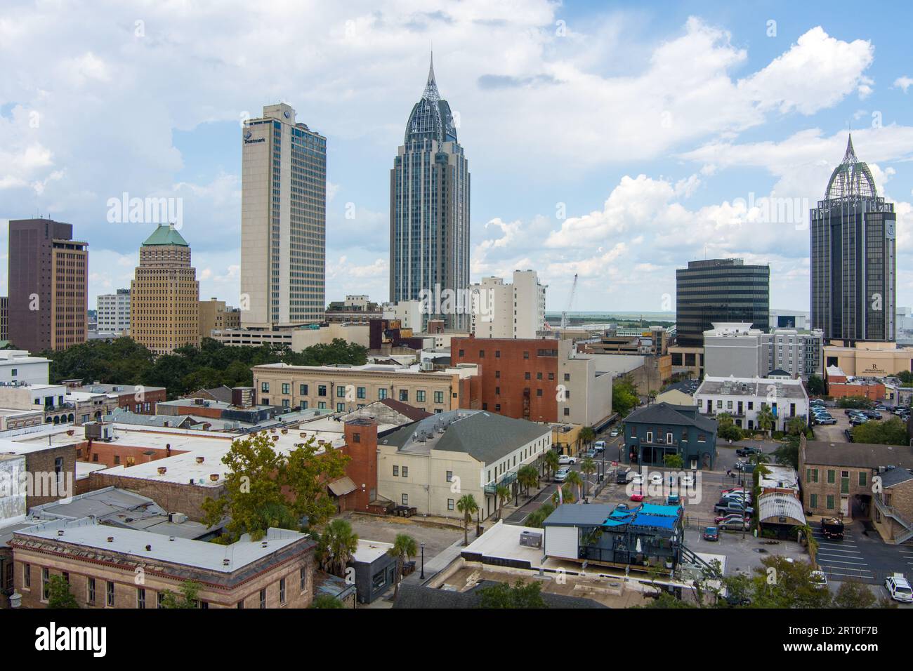 Aerial view of the downtown Mobile, Alabama waterfront skyline Stock ...