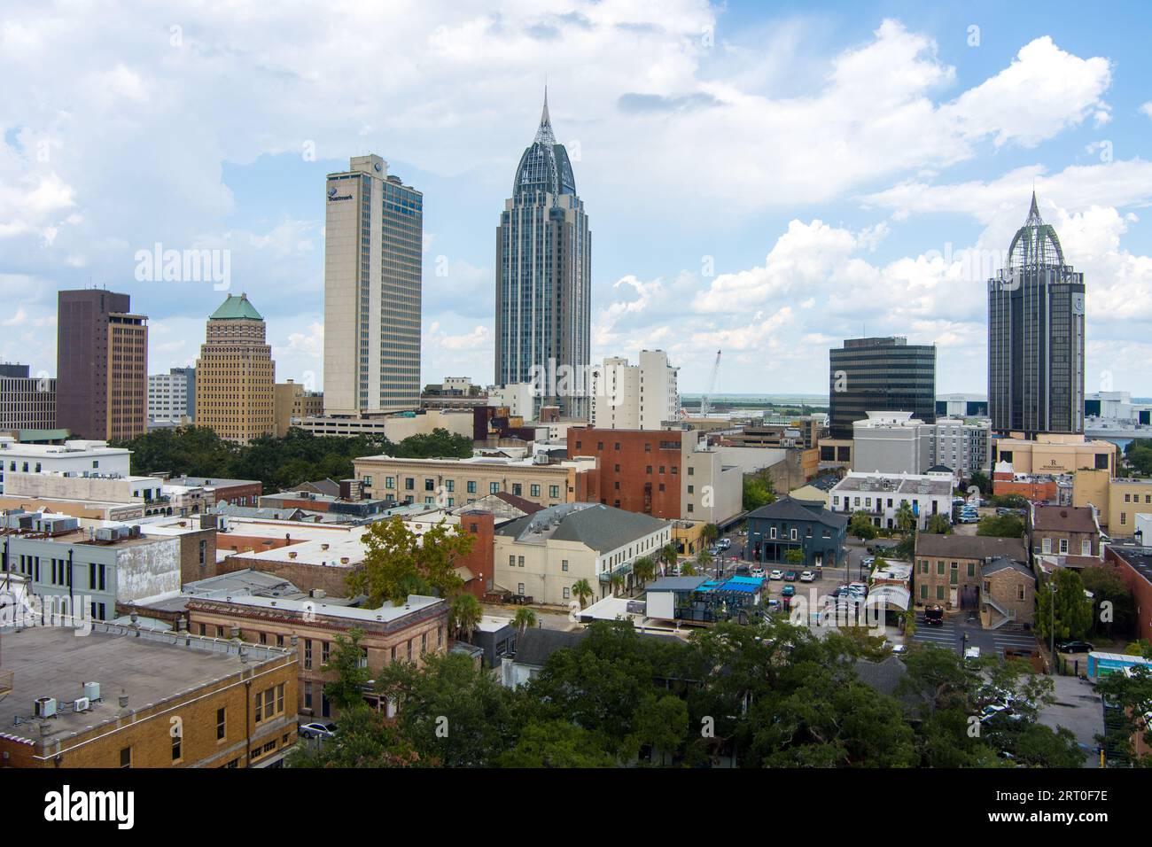 Aerial view of the downtown Mobile, Alabama waterfront skyline Stock ...