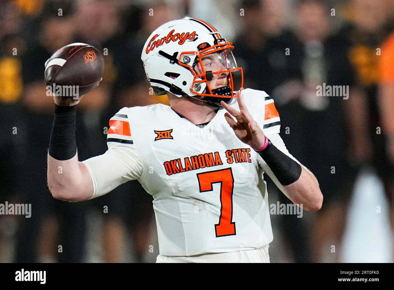 Oklahoma State quarterback Alan Bowman throws against Arizona State ...