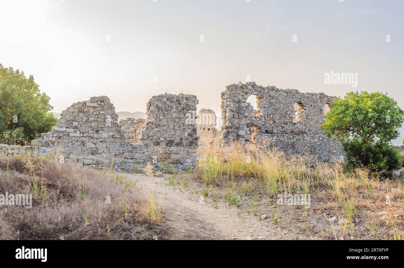 Aspendos Ancient City. Aspendos acropolis city ruins, cisterns ...