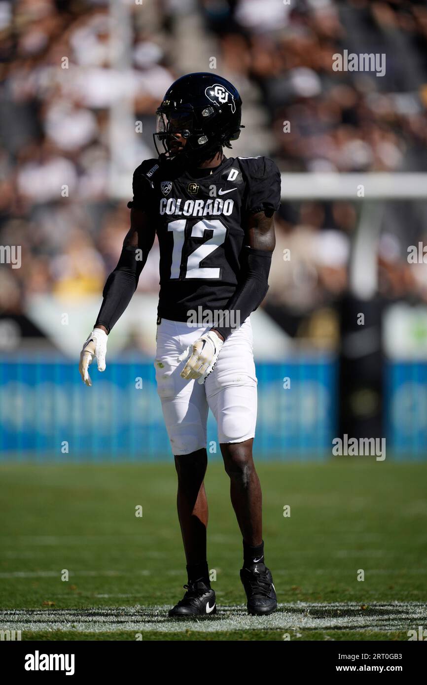 Colorado cornerback Travis Hunter (12) in the first half of an NCAA ...