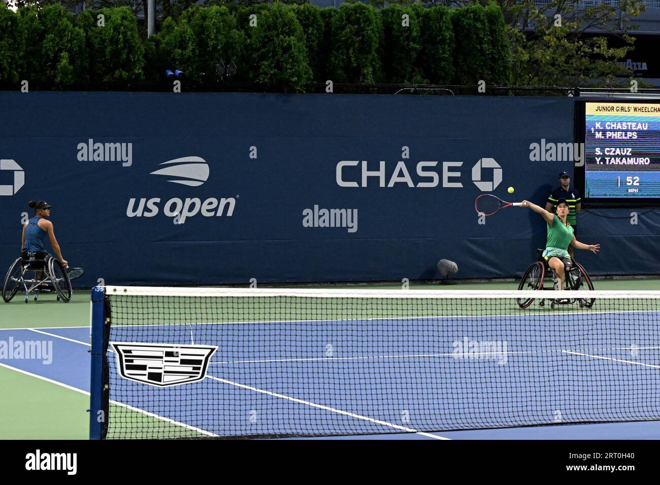 Ksenia Chasteau in action during a junior wheelchair girls' doubles ...
