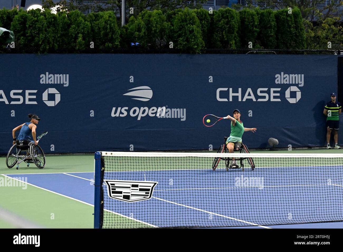 Ksenia Chasteau in action during a junior wheelchair girls' doubles ...