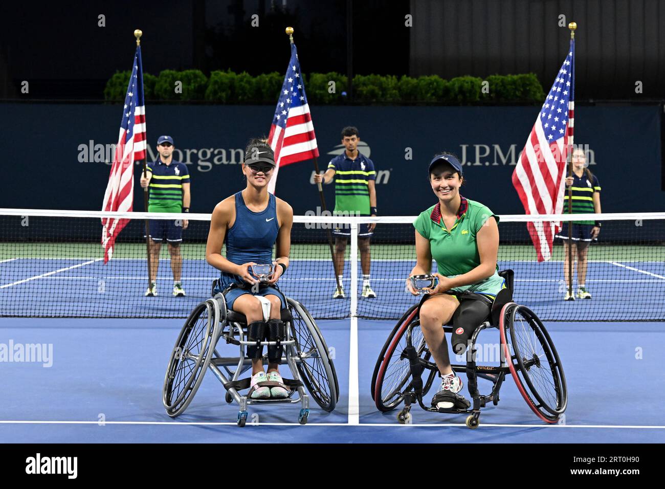 Maylee Phelps and Ksenia Chasteau pose during the ceremony after a ...