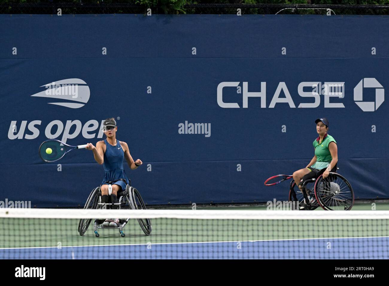 Maylee Phelps in action during a junior wheelchair girls' doubles ...