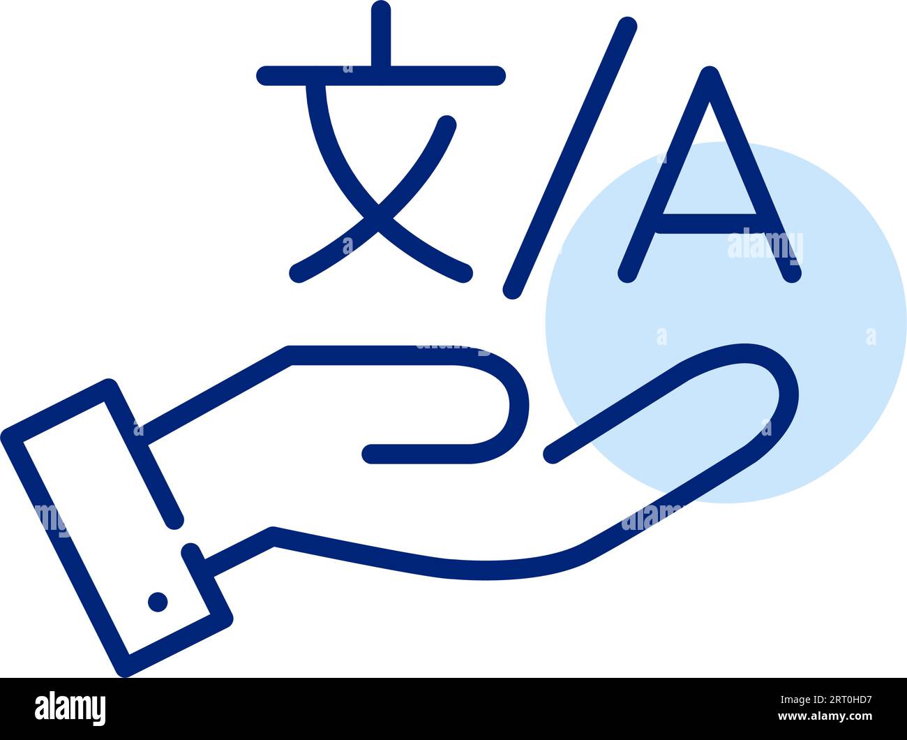 Translation symbols in a hand. Pixel perfect icon Stock Vector Image ...