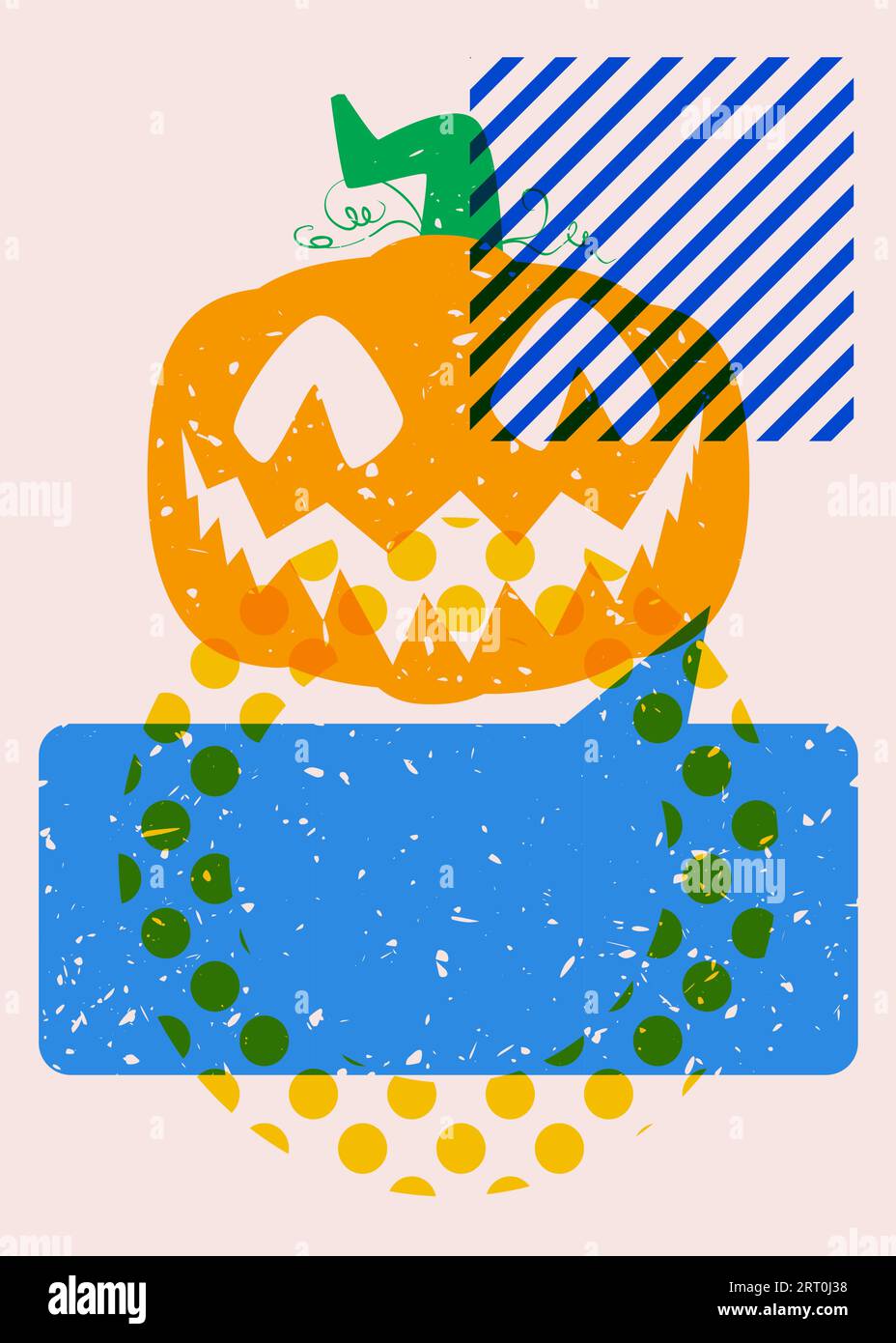Halloween riso graph poster with Jack O' Lantern, speech bubble and ...