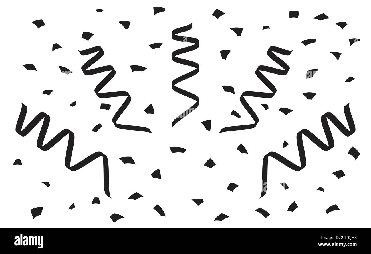 Streamers Clipart Black And White