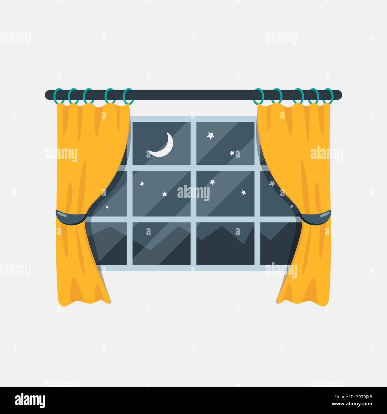 Window curtains night out moon stars home sleep rest theme background ...