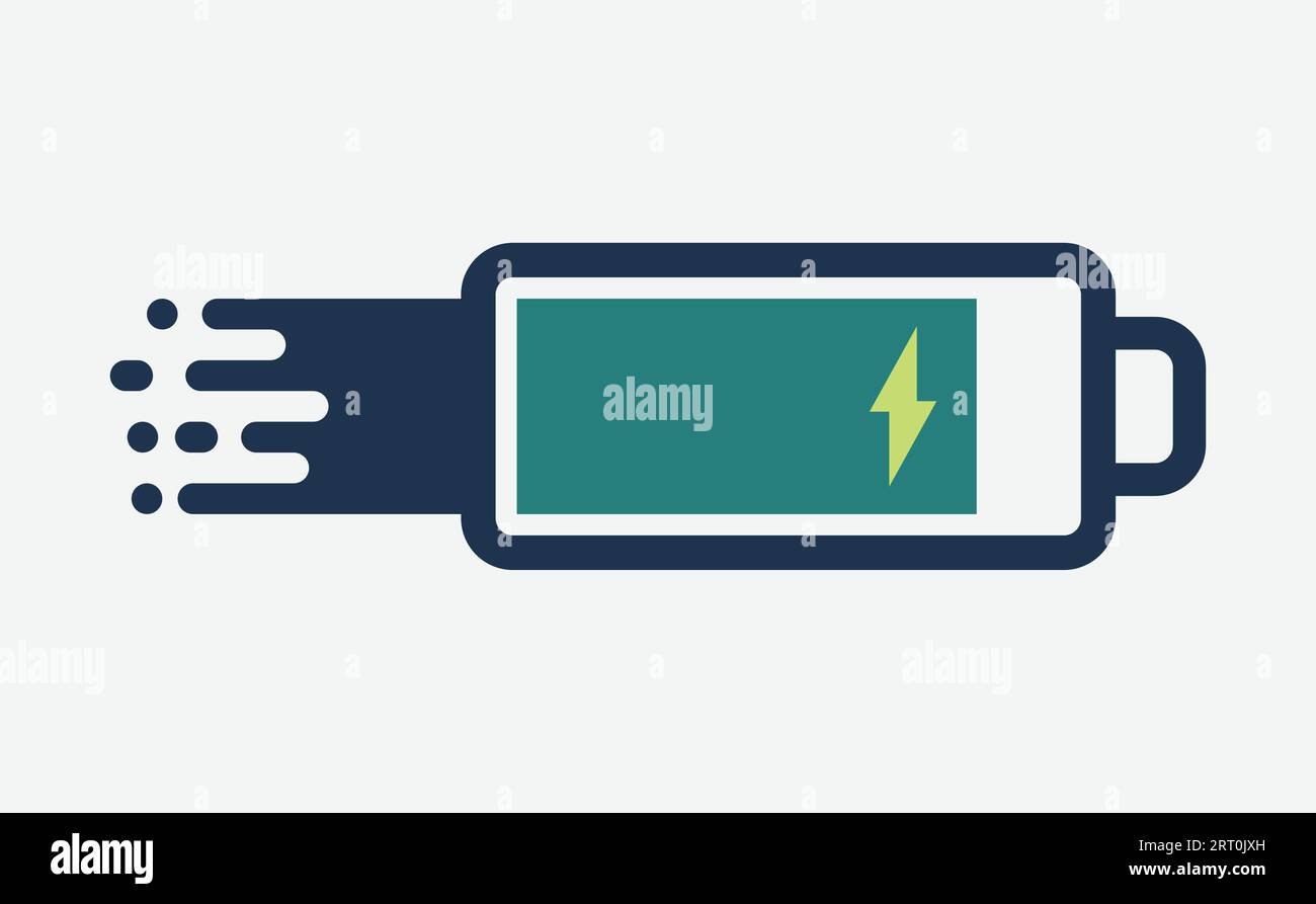 Fast charging battery indicator status. Rapid quick electric charge ...
