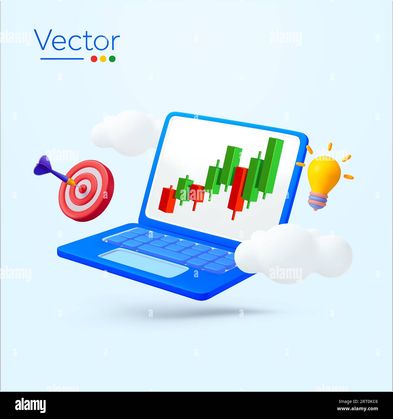 3d investment and trading banner template. Financial target and idea ...