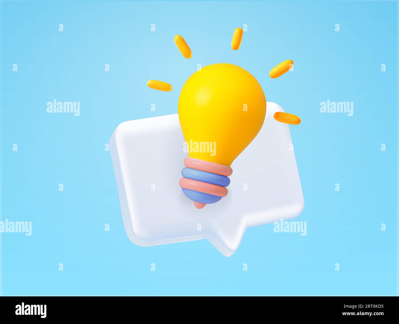 3d light bulb with chat or thinking bubble, minimal style, isolated on ...