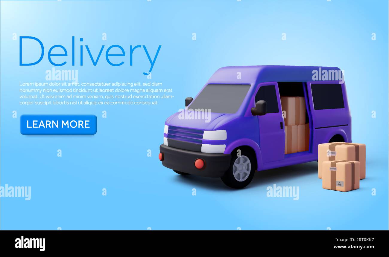 3d post or shop premium delivery banner template with CTA button ...