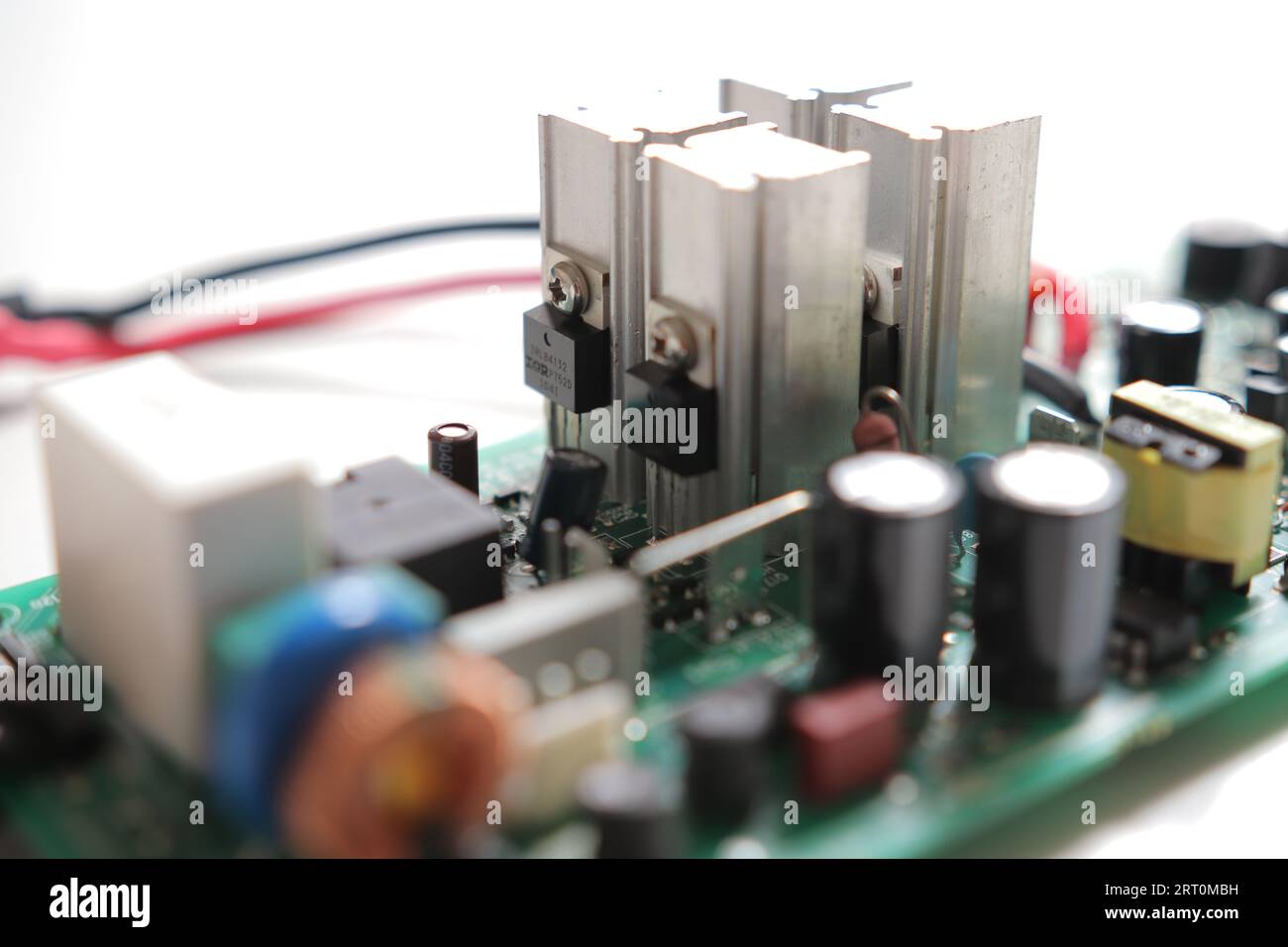 Power Supply modern printed-circuit board with electronic components ...