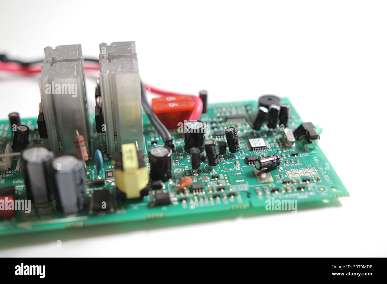 Power Supply modern printed-circuit board with electronic components ...