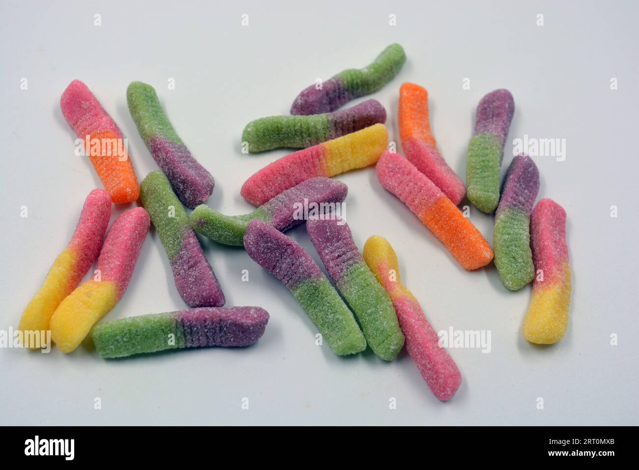 Beautiful and bright colored sweets of children's candies in the form ...