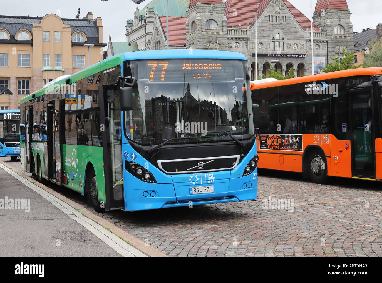 Helsinki, Finland - September 5, 2023: Public transportation buses ...