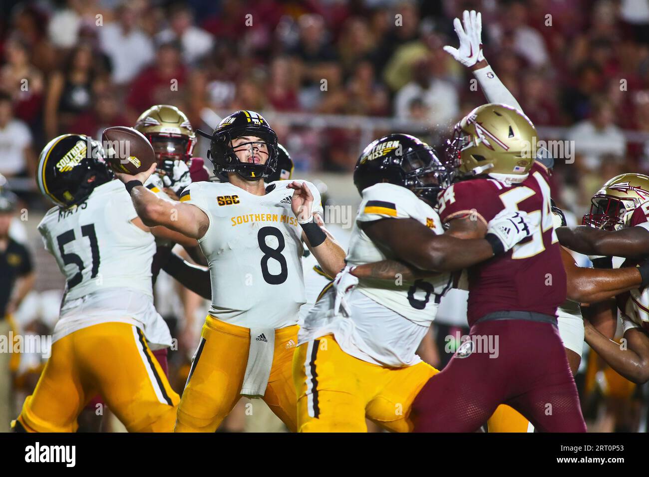 Southern Mississippi quarterback Billy Wiles (8) throws an incomplete ...