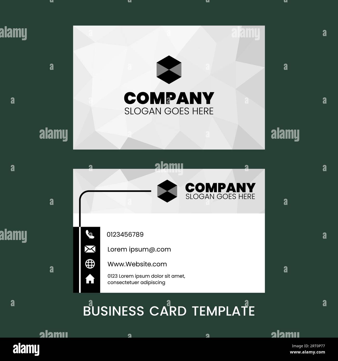 Business card template front and back design with logo Stock Vector ...